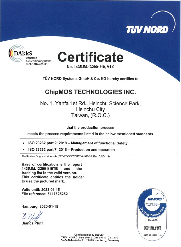ChipMOS TECHNOLOGIES INC. – Back-end testing service for memory, LCD ...